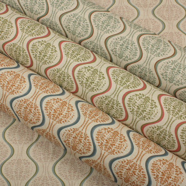 Linmere Fabric / Sage Green / Red – Just Fabrics