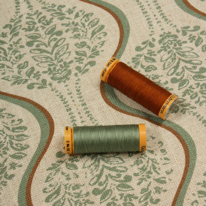 Linmere Fabric / Apple Green / Hazelnut – Just Fabrics