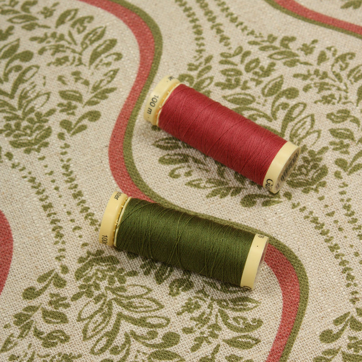 Linmere Fabric / Sage Green / Red – Just Fabrics