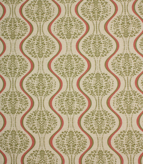 Linmere Fabric / Sage Green / Red – Just Fabrics